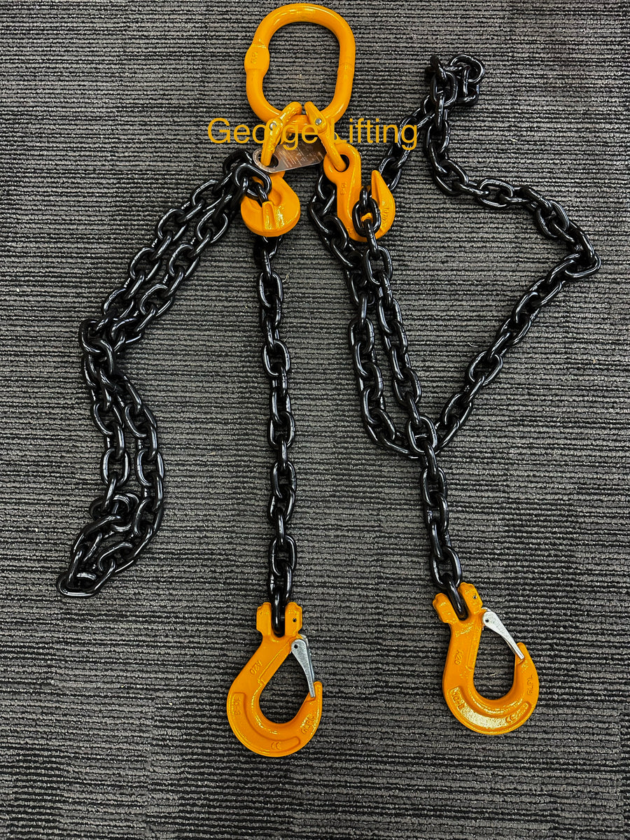 Grade 80 Chain Sling WLL 5.5Ton 10mm 2 Legs Custom Length Clevis Sling ...