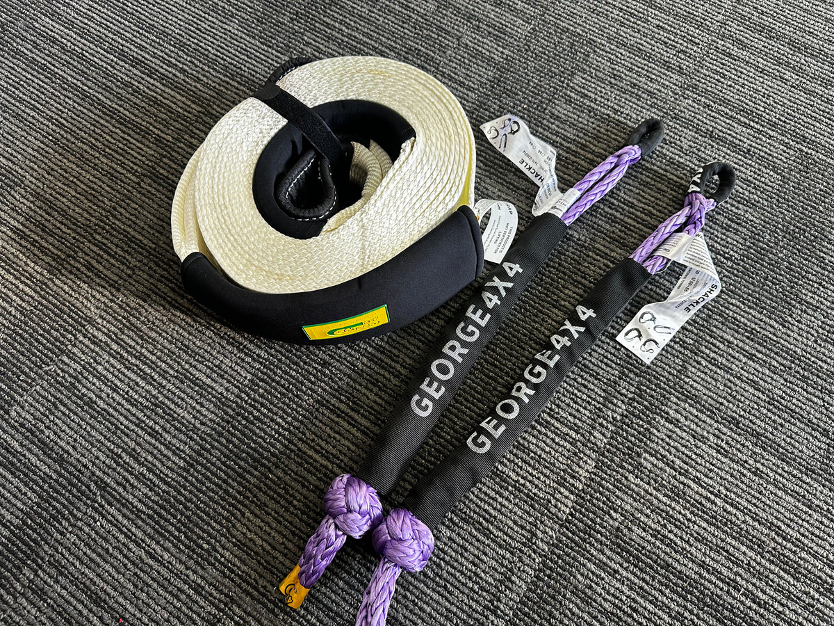 4WD Recovery Kit: Snatch Strap 11300kg + 2*Soft Shackles 15000kg ...