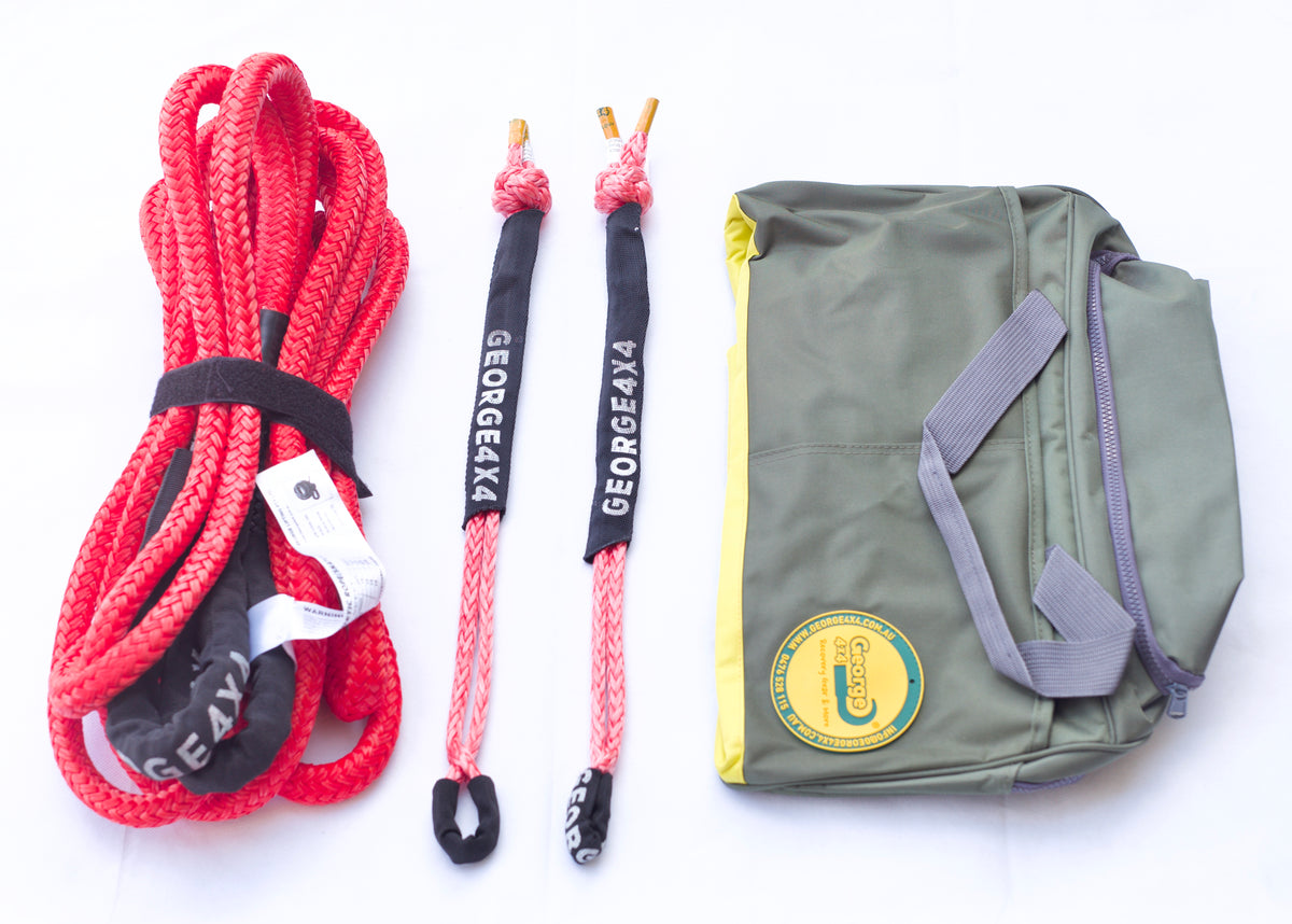 4WD Recovery 4PCS kit: Kinetic Rope 5000kg + 2*Soft Shackles + Bag ...