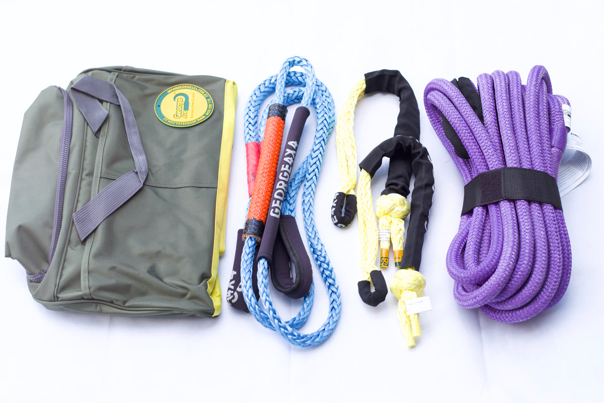 Recovery Kit 5PCS: Kinetic Rope 7000kg+ 2pcs Soft Shackles + Bridle ...