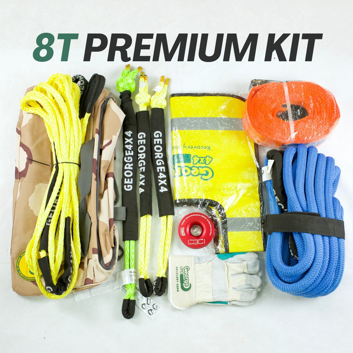 8T Snatch & Winch Premium Recovery Kit 10pcs – George4x4 4WD Recovery Gear
