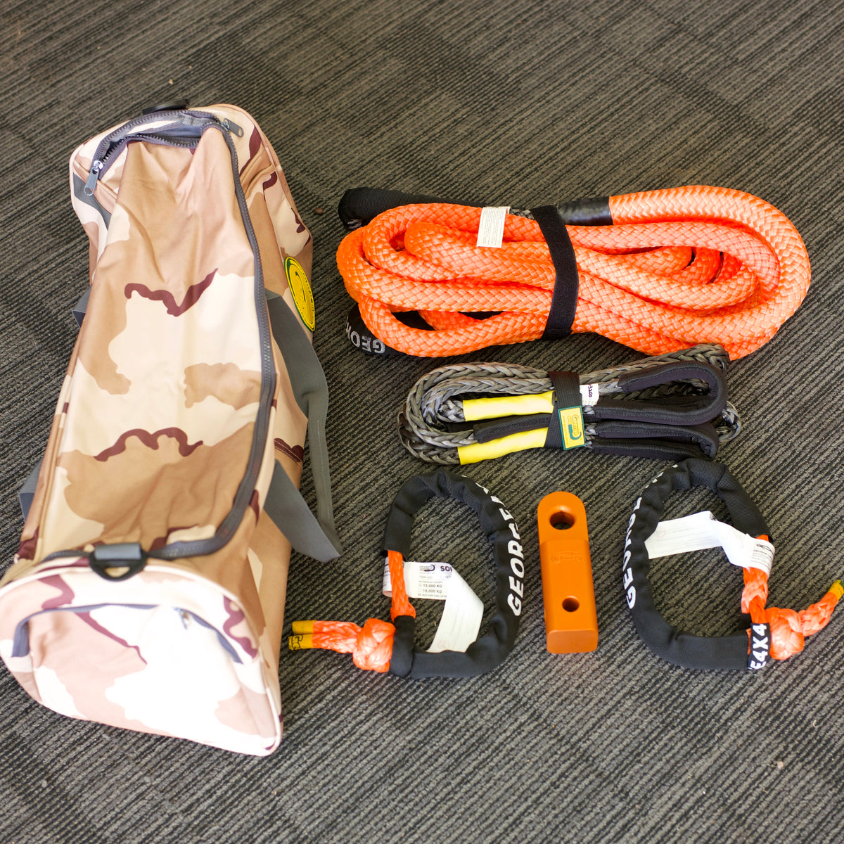 13K Essential Snatch Recovery kit: Kinetic Rope 13300kg + Bridle Rope ...