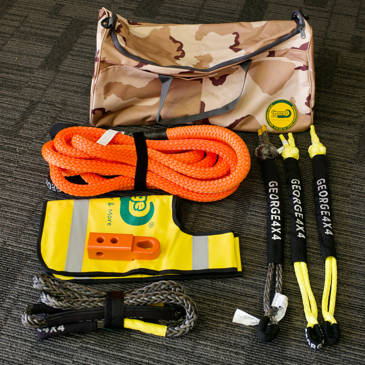 13K Standard Snatch Recovery kit: Kinetic Rope 13300kg + Bridle Rope ...