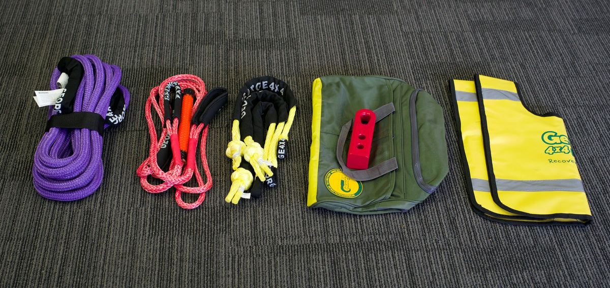 George4x4 Luxury Recovery Kit (8pcs) 7000kg Kinetic and Soft Shackle a ...