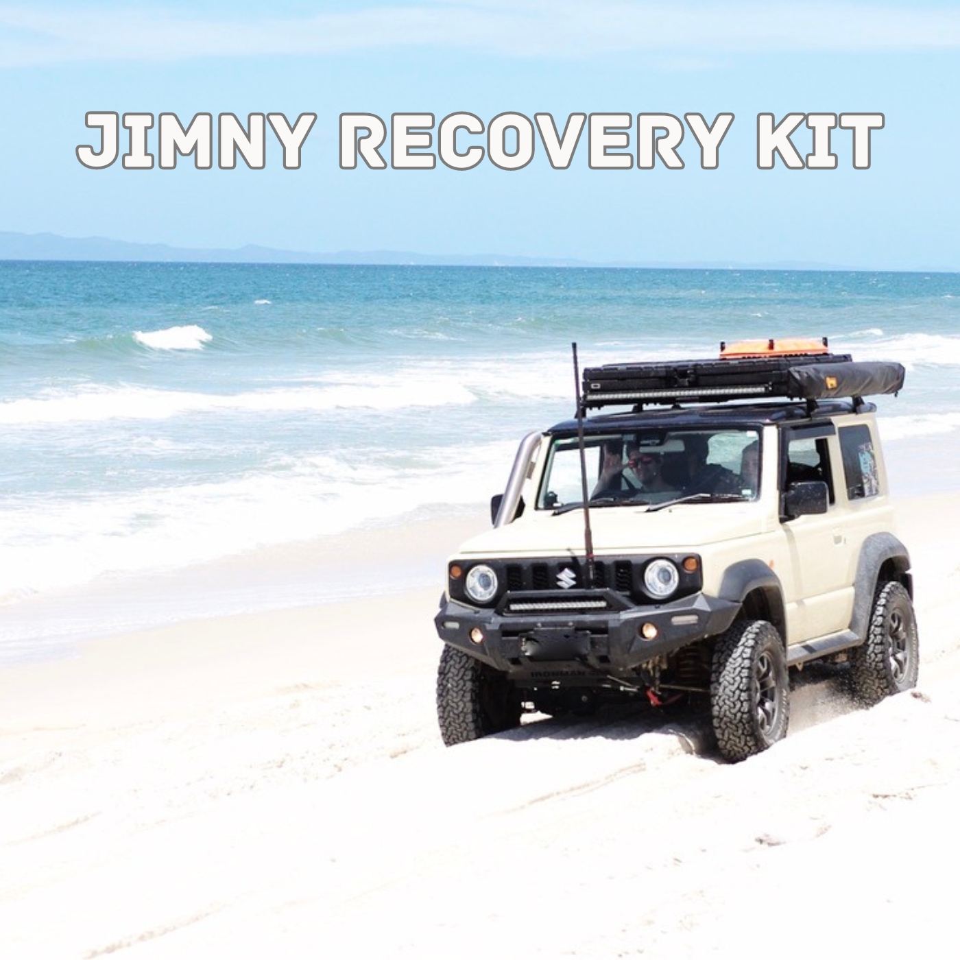 4WD Recovery kit Jimny (7pcs): Kinetic Rope 5000kg + 2*Soft Shackles ...