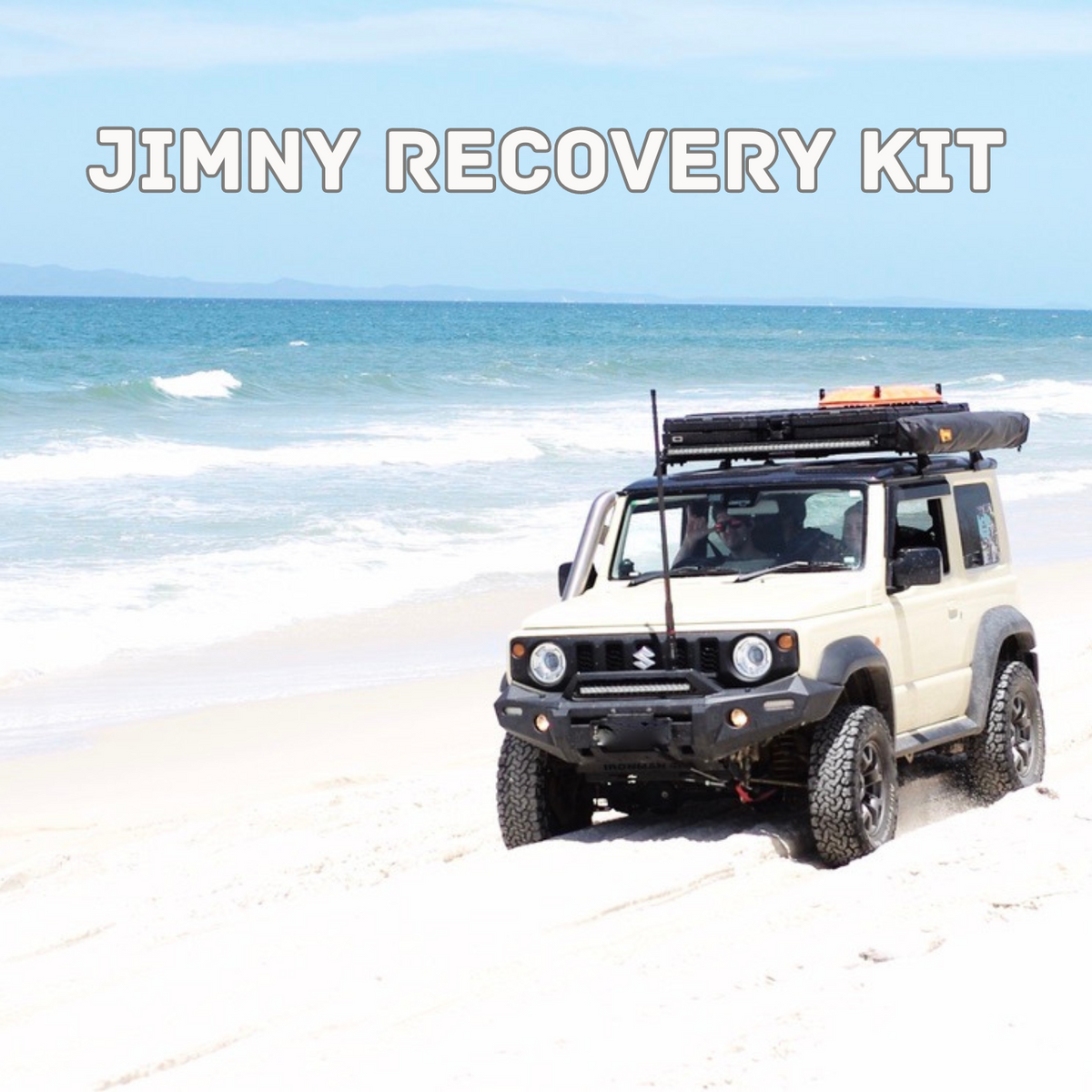 4WD Recovery kit Jimny (7pcs): Kinetic Rope 5000kg + 2*Soft Shackles ...