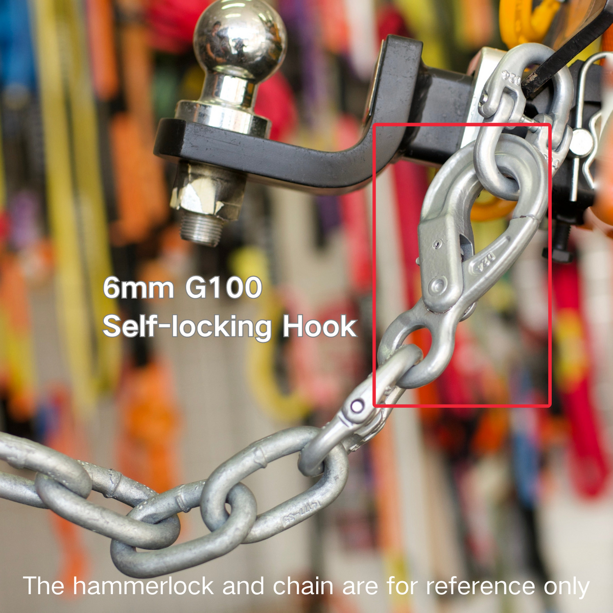 G100 6mm Self-locking Hook for Trailer Chain 4177-35 & 4177-25 ...