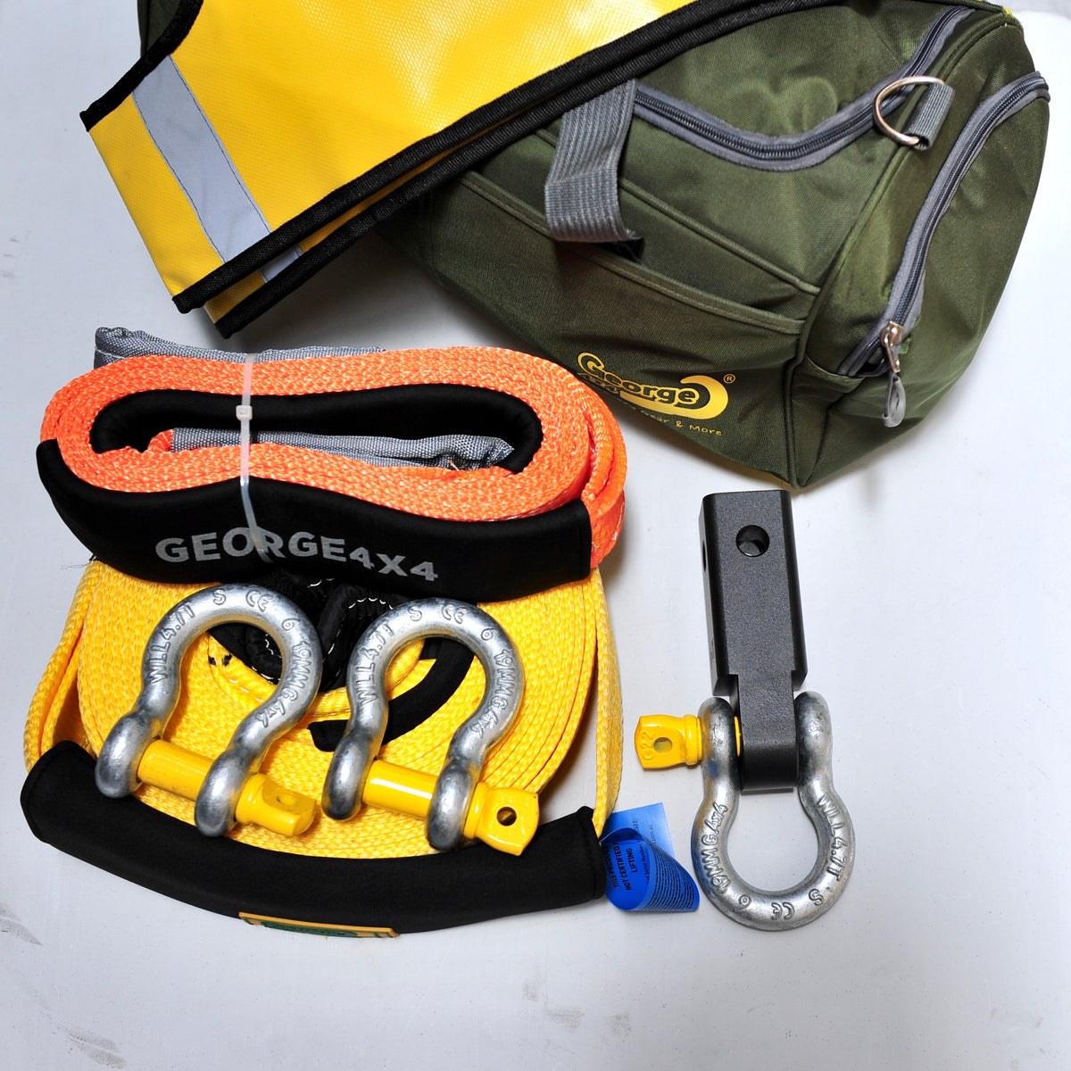 4WD Recovery kit BASIC: 11000kg Snatch Strap + 3*Rated Shackles + Tow ...