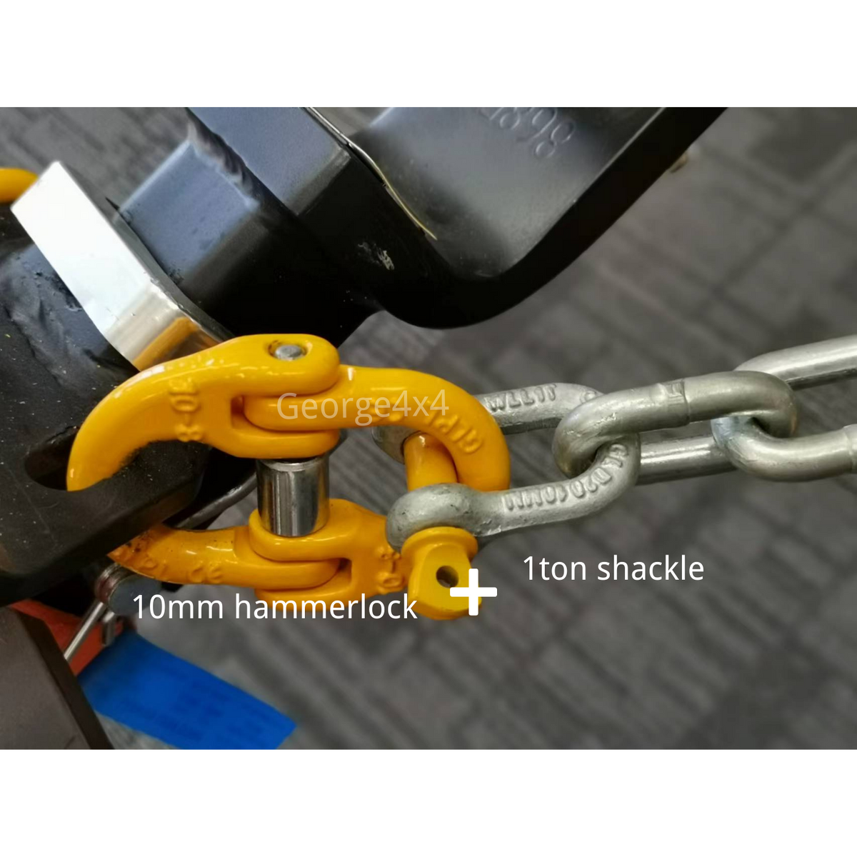 Hammerlock + D Shackle for Trailer Safety Chain/Caravan Towing by Geor ...
