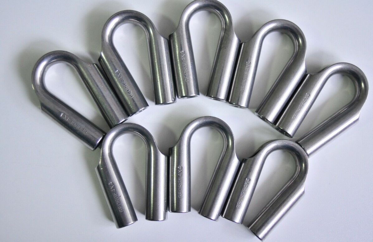 Stainless Tube Thimble 2pcs, for rope 8/9/9.5/10/11mm INOX 316 ...