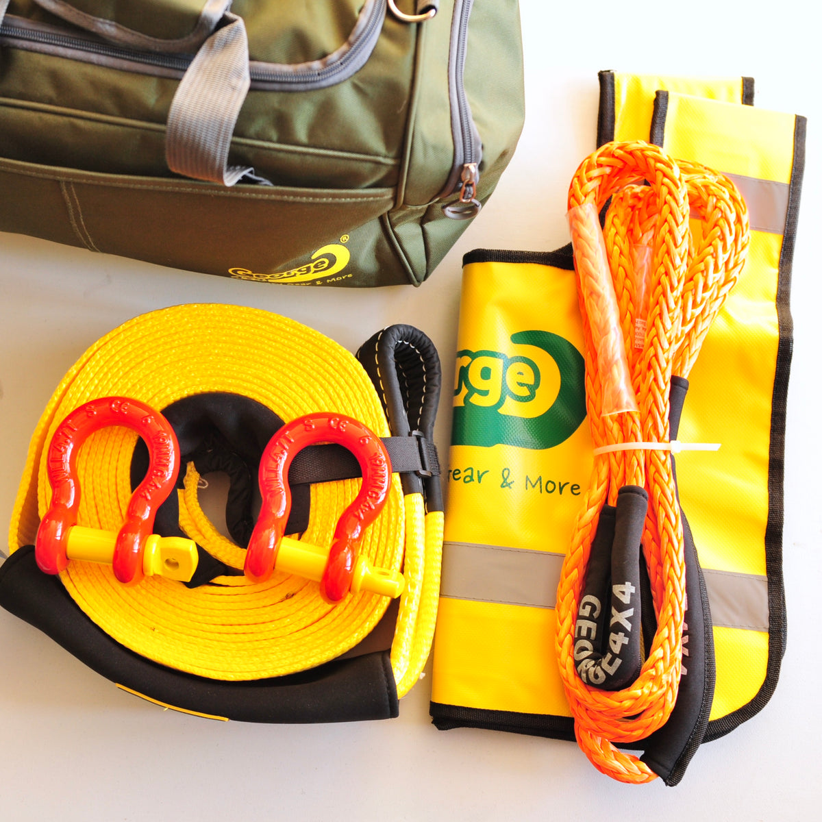 4WD Recovery Kit: Snatch Strap+Bridle+2*Rated Shackles+Damper+Bag ...
