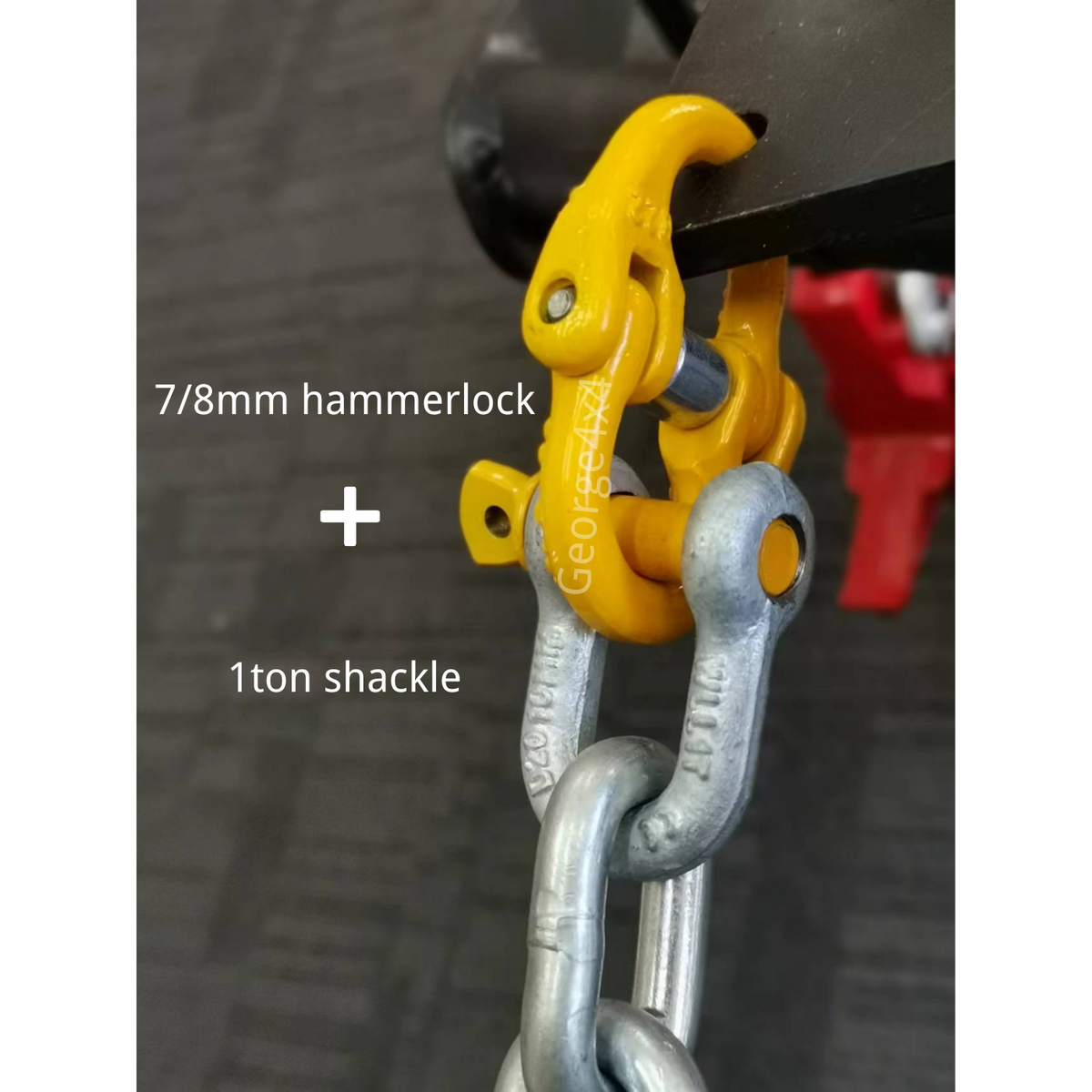 Hammerlock + D Shackle for Trailer Safety Chain/Caravan Towing by Geor ...