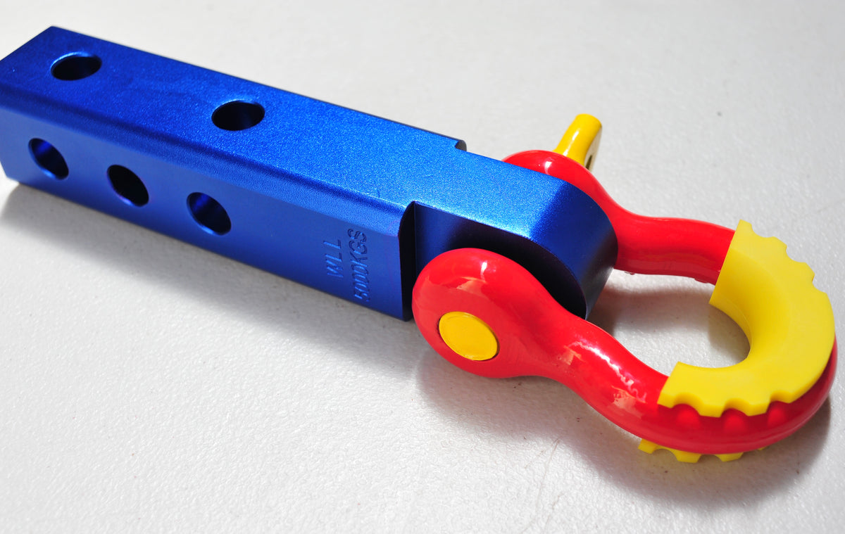 4WD Recovery kit: BLUE Extended Hitch Receiver 230mm*5000kg + Rated Sh ...