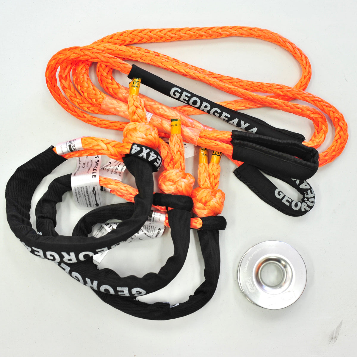 4WD Recovery Kit: 11000kg Orange/Purple Bridle (equalizer) Rope + Soft ...