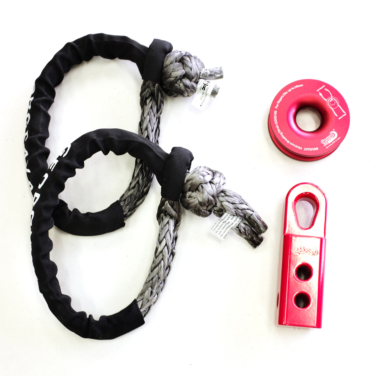 Light Weight Combo(4pcs): 2pcs*19800kg Soft Shackles + Snatch Ring + S ...
